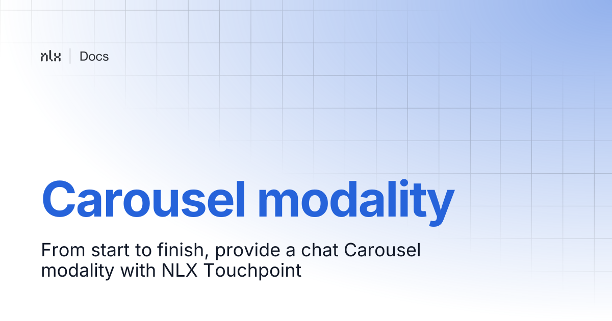 Carousel modality | Platform | Docs